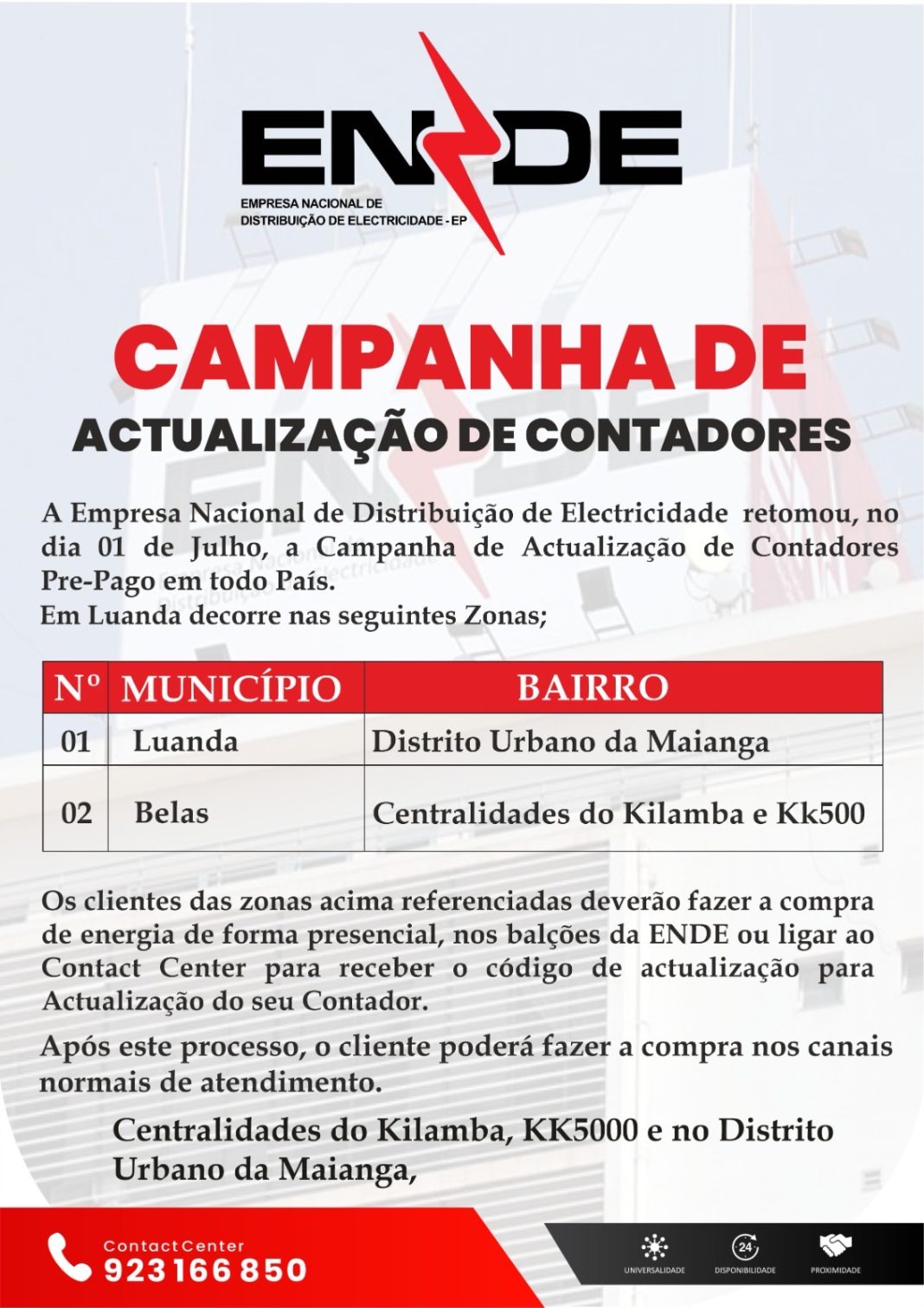 ENDE esclarece à actualização dos contadores pré-pago - KilambaNews - O ...